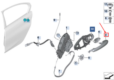 BMW 3 G20 Rear Left Door Exterior Handle 51219491461 NEW GENUINE | eBay