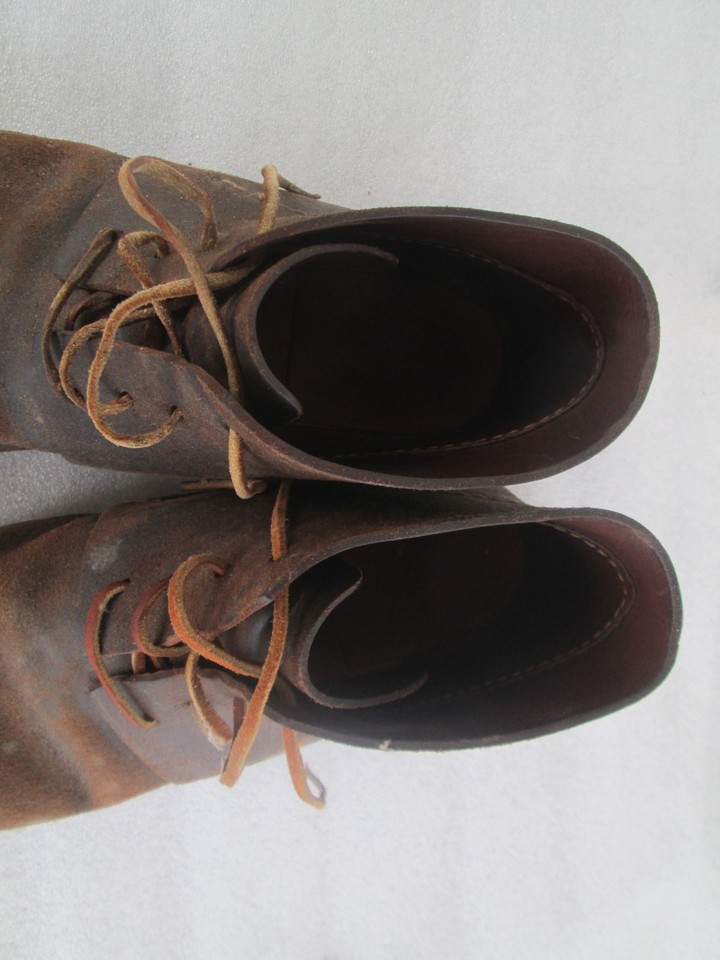 Vtg Civil War Reenactor's Brogan's Leather Shoes Ankle Boots Men's size ...