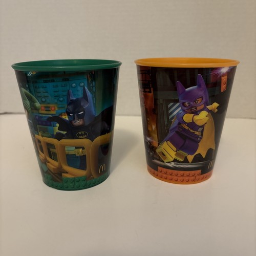 Lot of 2 McDonald's The Lego Batman Movie Happy Meal Toy Drink Cups NO ...