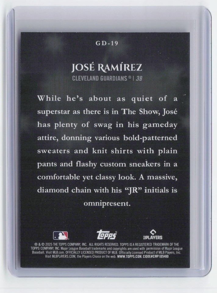 2025 Topps #GD-19 Jose Ramirez Gameday Drip Cleveland Guardians | eBay