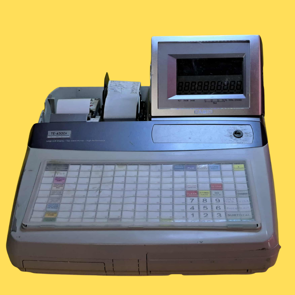 ⚡UNTESTED CASIO TE-4500F ELECTRONIC CASH REGISTER POS MACHINE BUSINESS ...