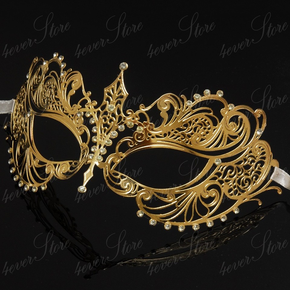 Elegant Gold Collection - Venetian Masquerade Mask with Sparkling ...