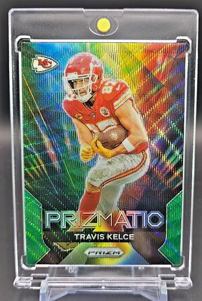 TRAVIS KELCE PRIZM PRISMATIC GREEN WAVE INSERT WITH CASE KANSAS CITY ...