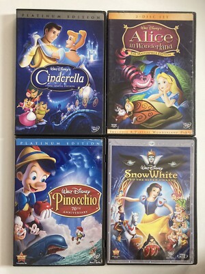 Snow White Pinocchio Cinderella Alice in Wonderland Lot of 4 ...
