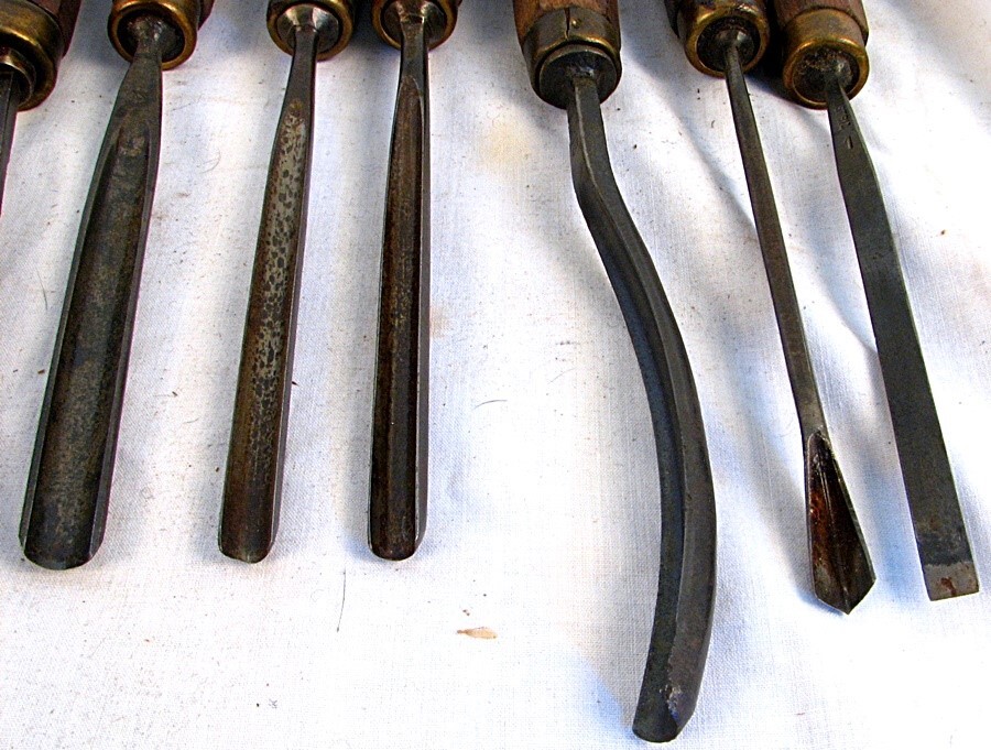 ANTIQUE WOOD CARVING CHISELS 12 PCS SCULPTURE ASSOCIATES + | eBay