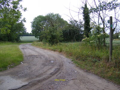 Photo 6x4 Footpath & entrance to Hill Farm Framlingham Off the C234Saxt ...