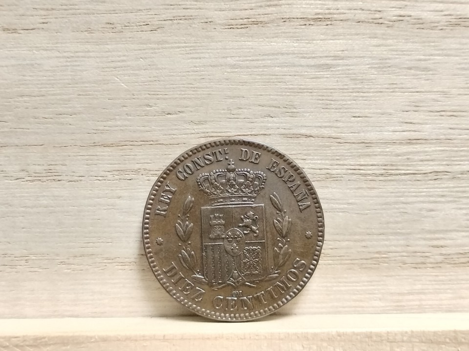 1878 OM 10 Centimos Spain Bronze Coin Barcelona Mint (Alfonso XII) | eBay
