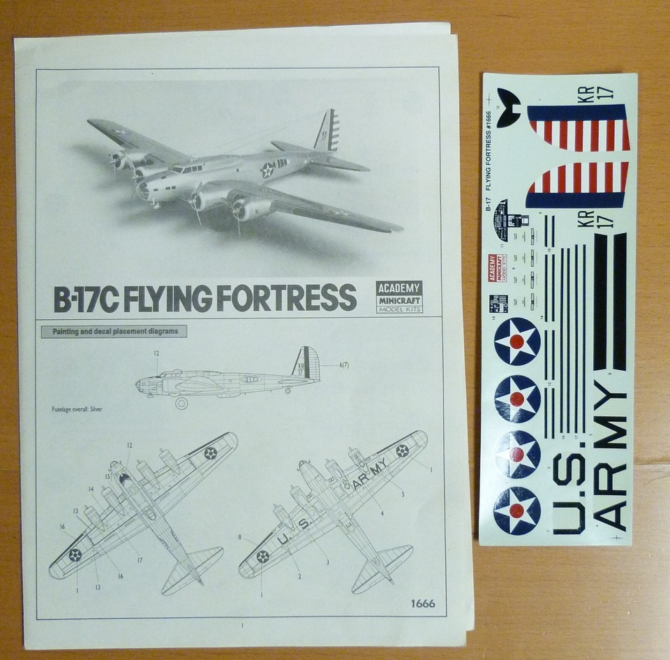 1/72 Academy B-17C Flying Fortress - Open Box - Sealed Contents - New ...