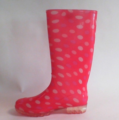 Briers Ladies Wellington Boots - Pink - White and Purple Polka Dots ...
