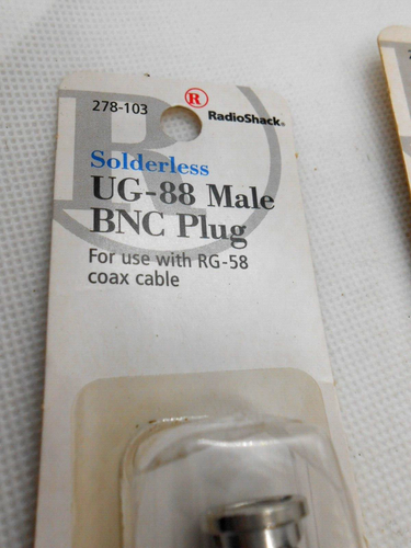 RadioShack Solderless UG-88 Male BNC Plug- 278-103-Use w/ RG-58 coax ...