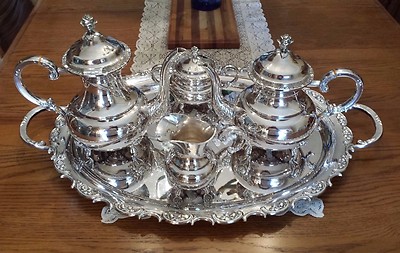 Eugen Ferner 5 Piece EPNS Tea Set 1966-1967 Tray Coffee - Excellent ...