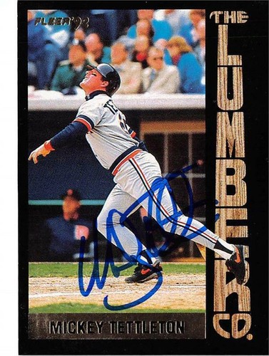 Mickey Tettleton autographed baseball card 1992 Fleer #2 Lumber Company ...
