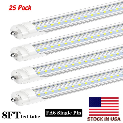 25 PACK 8FT LED Tube Light 72W FA8 V-Shape 8 FOOT LED Shop light Bulbs ...