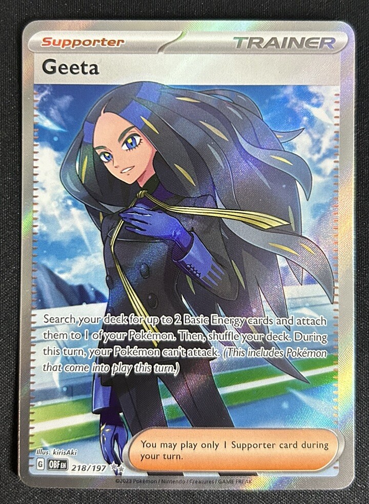 Geeta 218/197 - Obsidian Flames Full Art Trainer Ultra Rare Pokemon TCG ...