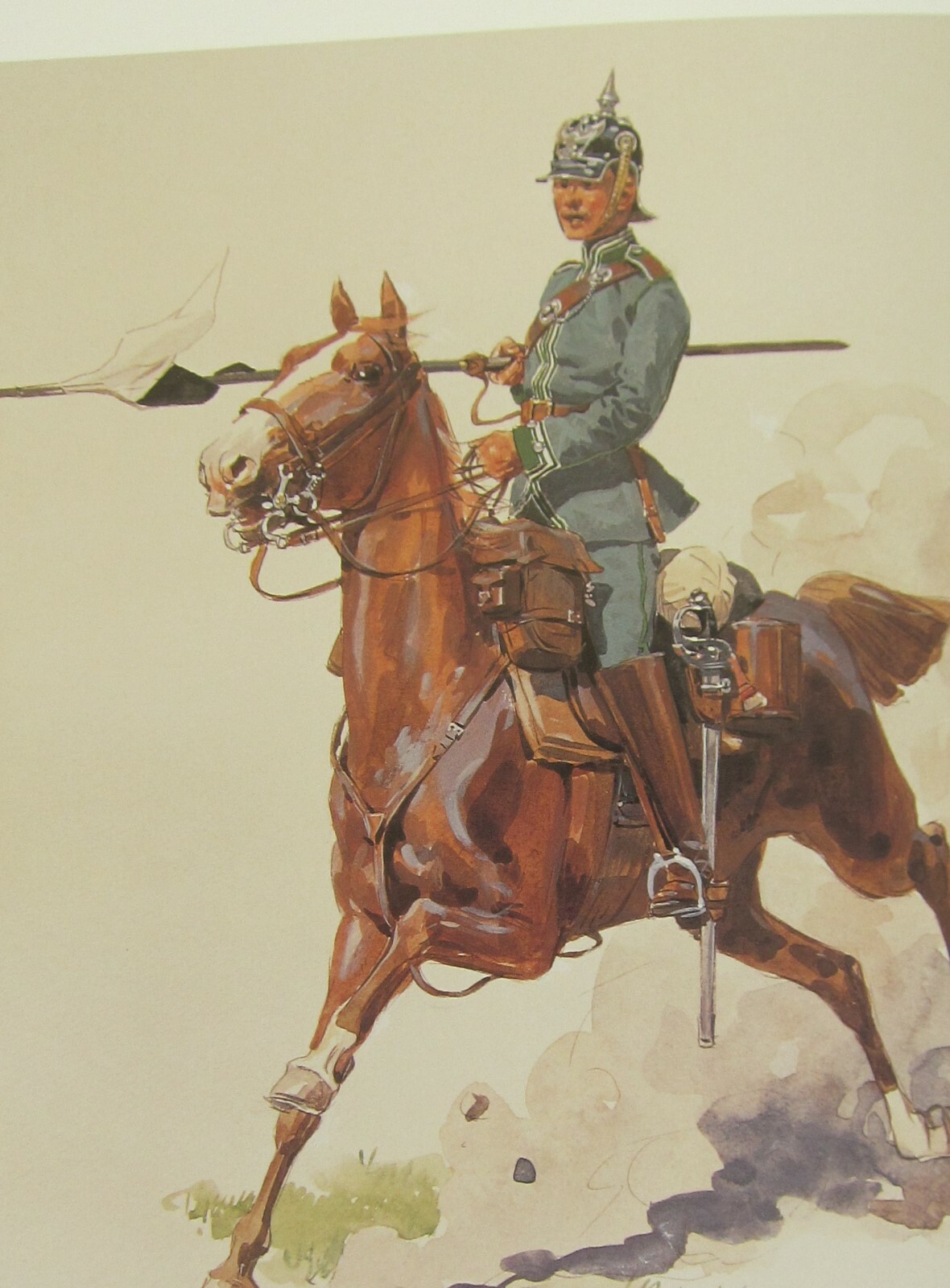 VINTAGE PRINT KAISER'S GERMAN ARMY PRIVATE REGIMENT KONIGS JAGER ZU ...