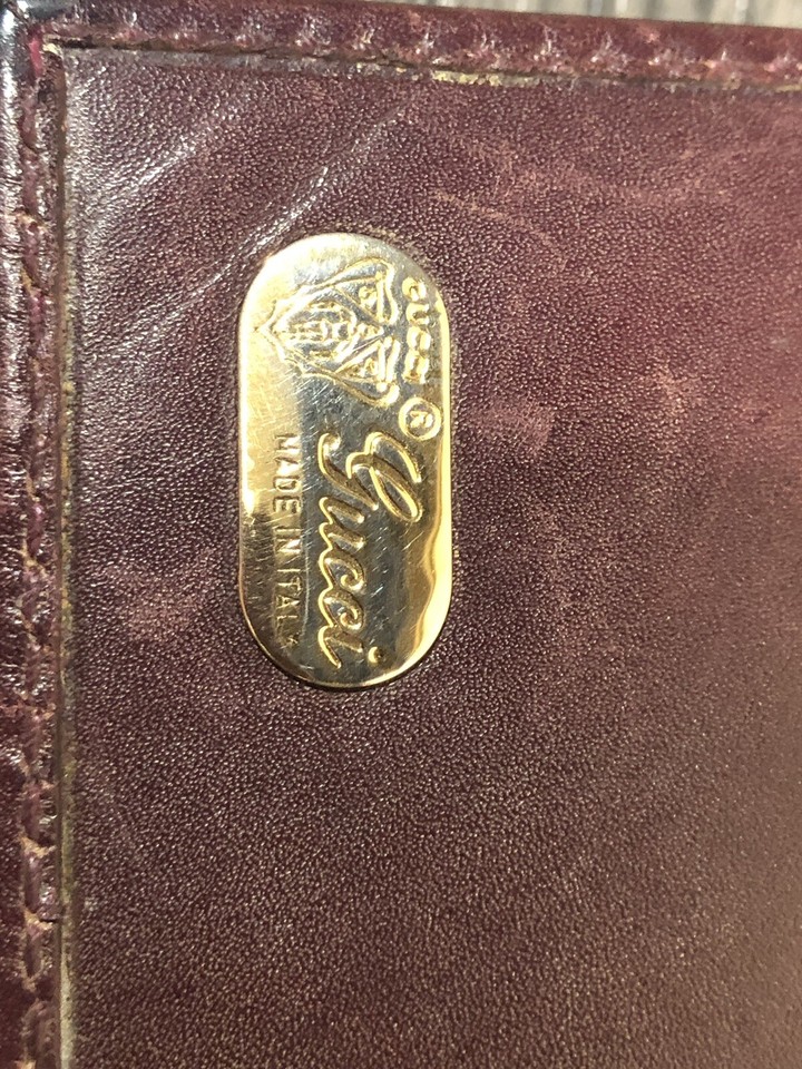 GUCCI Vintage Gold GG Logo Agenda Day Planner Binder Cover Leather ...