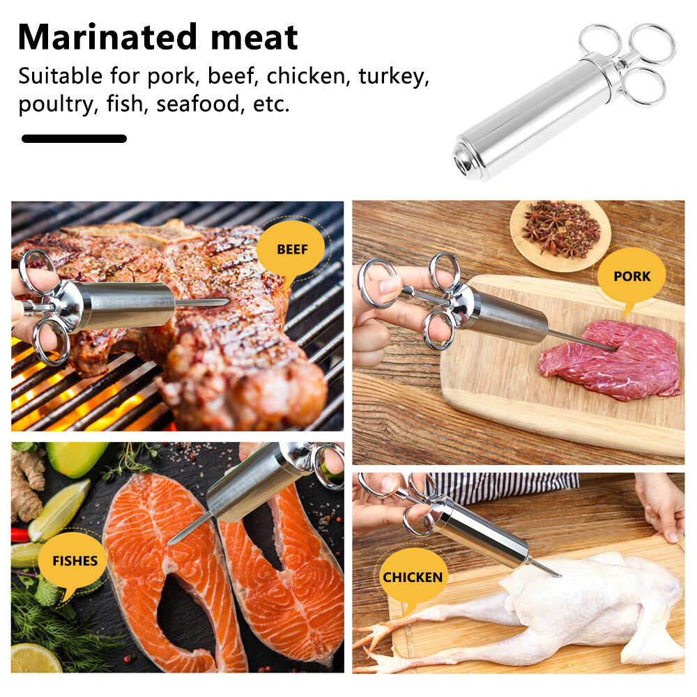 Marinade Injector Meat Poultry Marinade Syringe BBQ Tools Spice Syringe ...