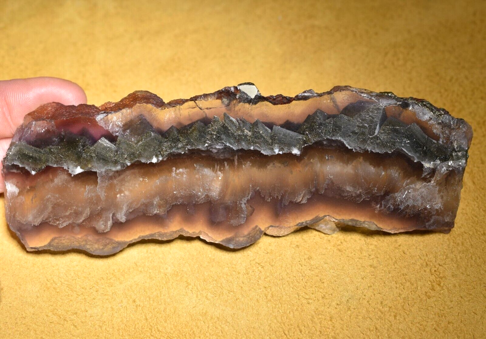 Fluorite With Pyrite & Barite Inclusions Polished Slab From Inner ...