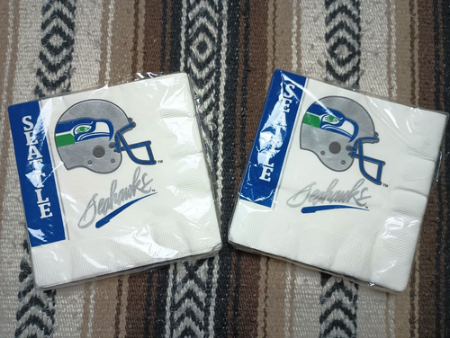 vtg 90s NFL Seattle Seahawks Team Napkins, NEW Old Stock Party 2 pc ...