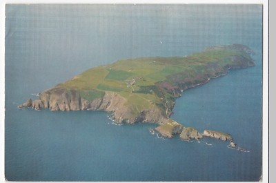 Devon; Lundy, Aerial View PPC By Aerofilms, 1977, 2 x 4 Puffin w ...