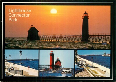 Postcard 4 Views of Lighthouse Connector Park Grand Haven Michigan, MI ...