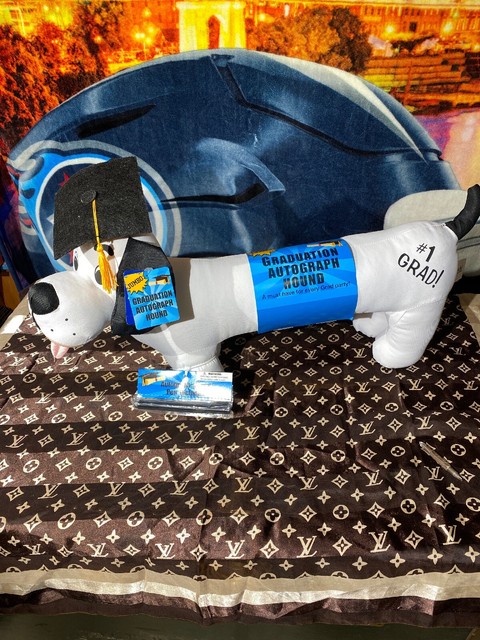 Jumbo Graduation Autograph Hound Dog # 1 Grad 21" White Stuffed Plush ...