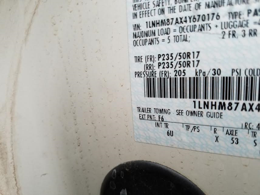 2003 2004 05 2006 LINCOLN LS LEFT FRONT INTERIOR DOOR PANEL DARK STONE ...