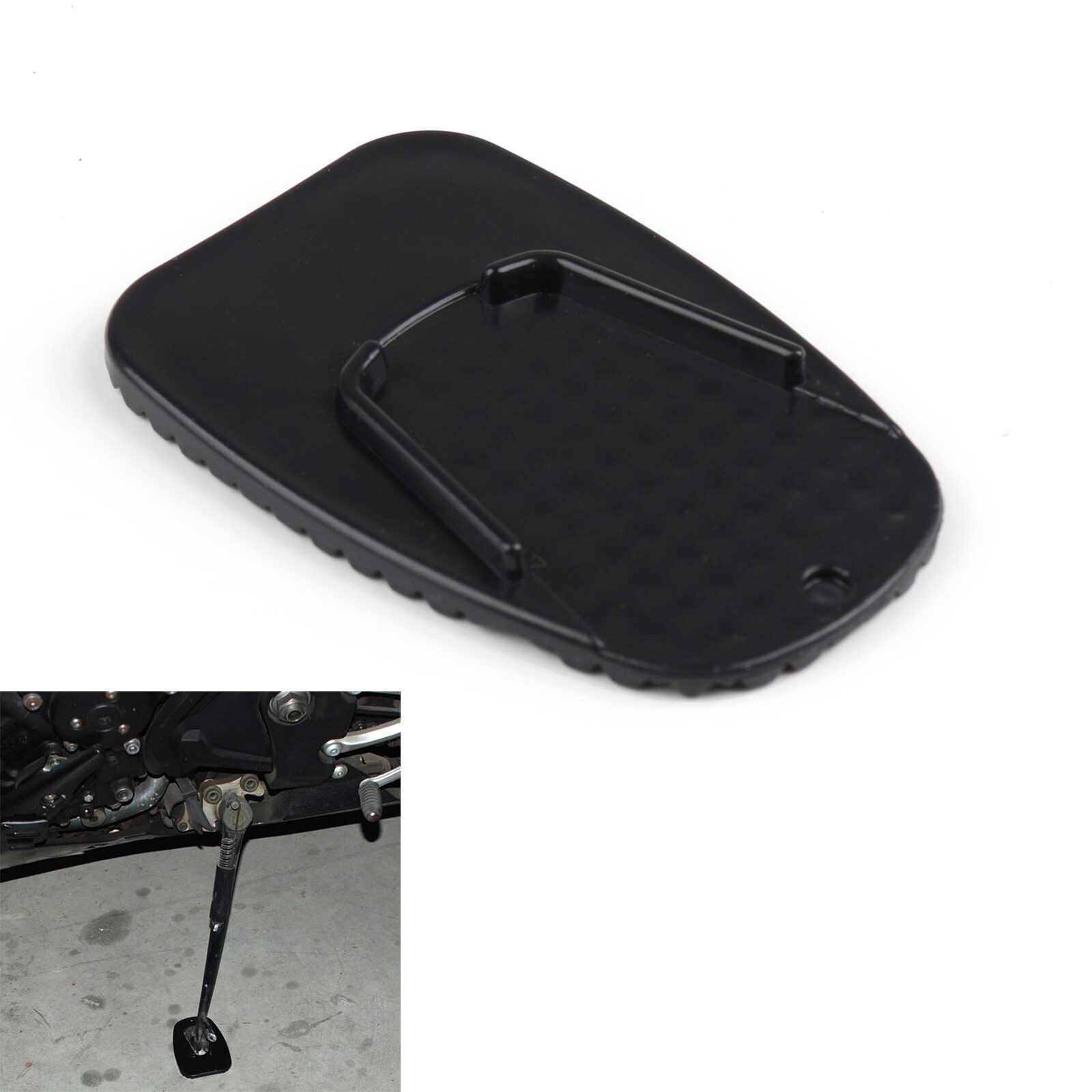 Motorbike Black Universal Plastic Kickstand Side Stand Plate Pad Base ...