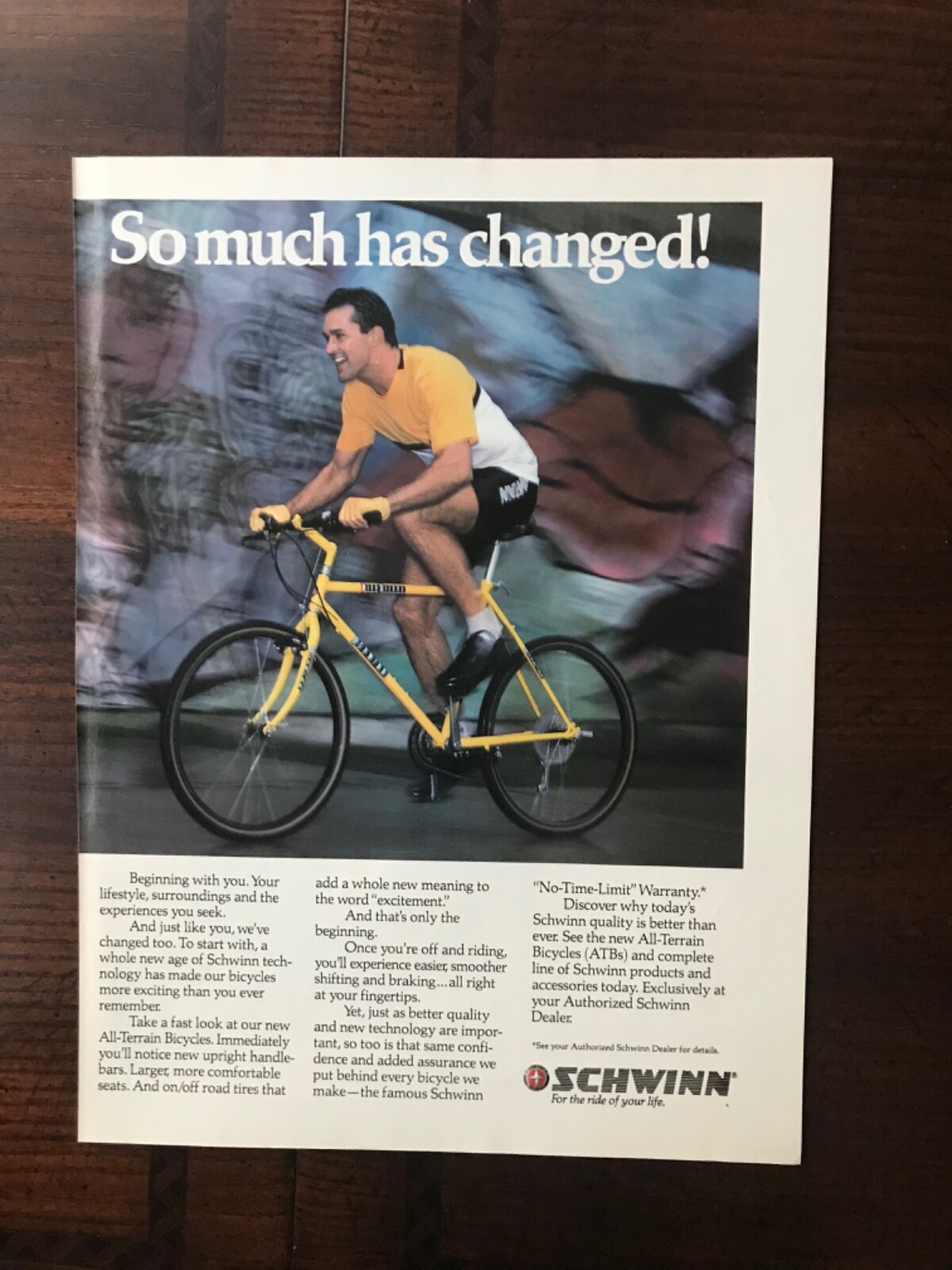 1988 vintage original print ad Schwinn All Terrain Bicycles So Much Has ...