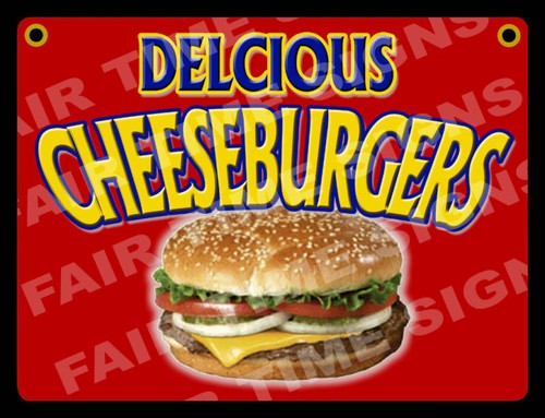 CHEESEBURGER SIGN- Concession Trailer,Stand, Restaurant 12" x 17" PVC ...