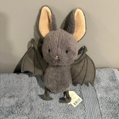 Jellycat Broox Bat Halloween Plush Gray 22cm With Dust Tags And Dust ...
