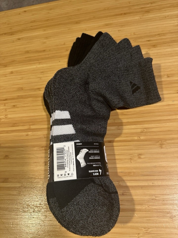 Adidas Men's Performance High Quarter Socks 4 Pair AEROREADY ...