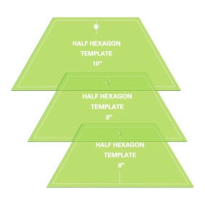 2X(3 Pcs Half Hexagon Quilting Template Acrylic Quilting Template Ruler ...