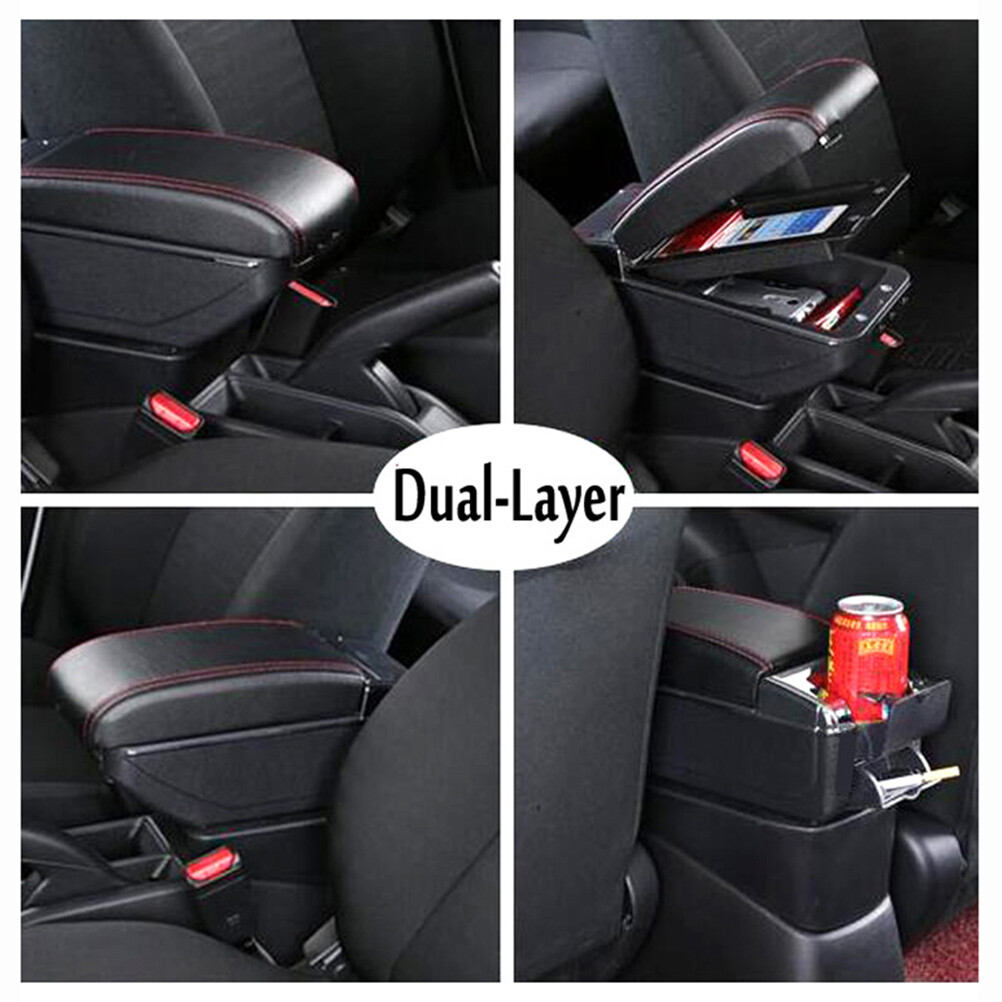 For Ford Fiesta mk7 Armrest Arm Rest Support Cushion Pad Storage Box ...