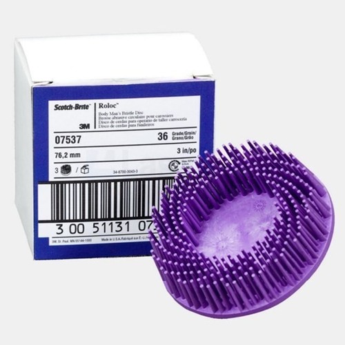 3M 07537 Scotch-Brite Roloc Body Man's 36 Grit 3 pouces. Bristle Disc ...