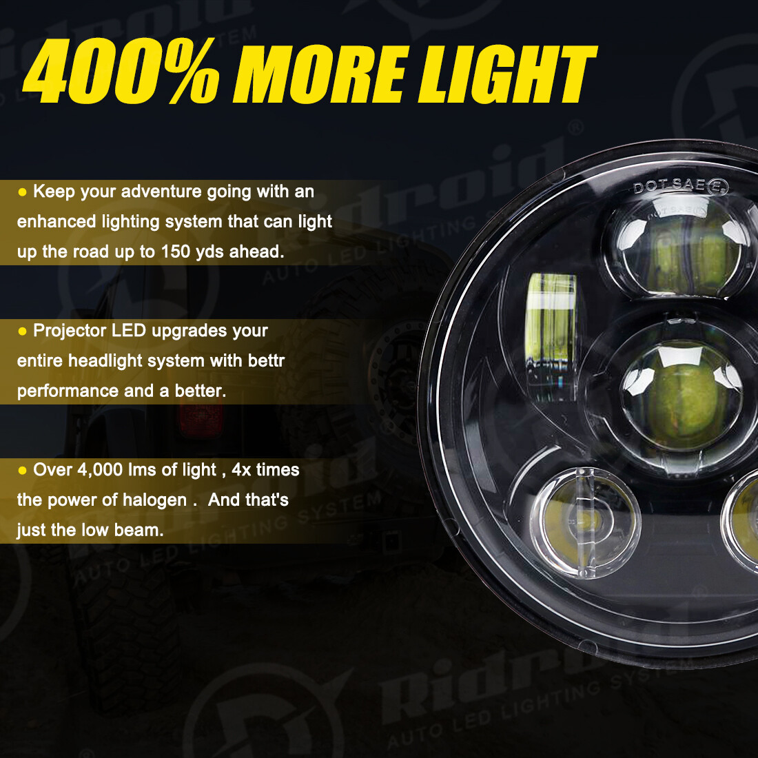 4x 5.75" 5-3/4in H5006 H5001 LED Projector Headlight For Chevy Impala ...