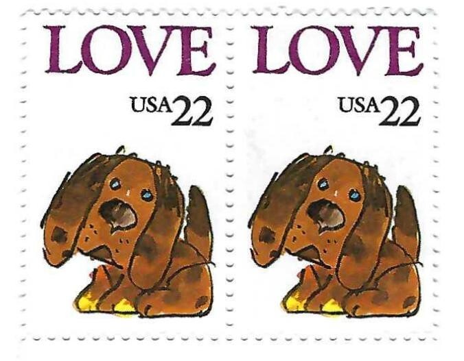 STAMP US SCOTT 2202 "Puppy - LOVE" 22 CENT 1986 MNH HORIZ PAIR | eBay