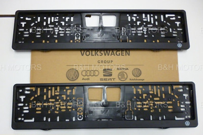 NEW GENUINE PAIR VW NUMBER PLATE HOLDERS 520x110mm STANDARD UK SIZE ...