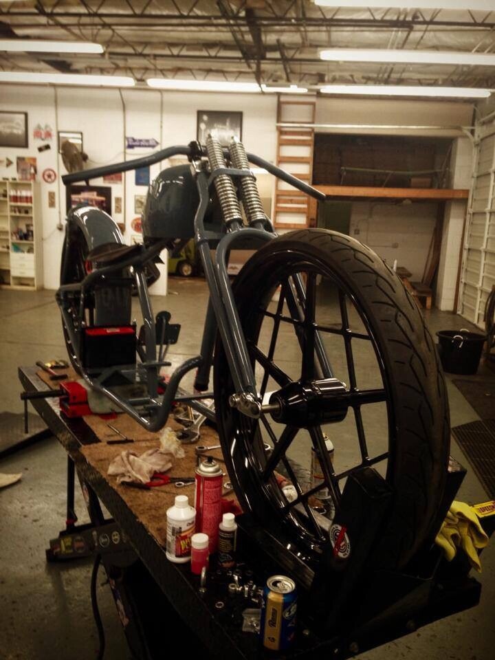DNA Springer Front End Hoop Kit + Stabilizer Bobber IronHead Xs650 fork ...