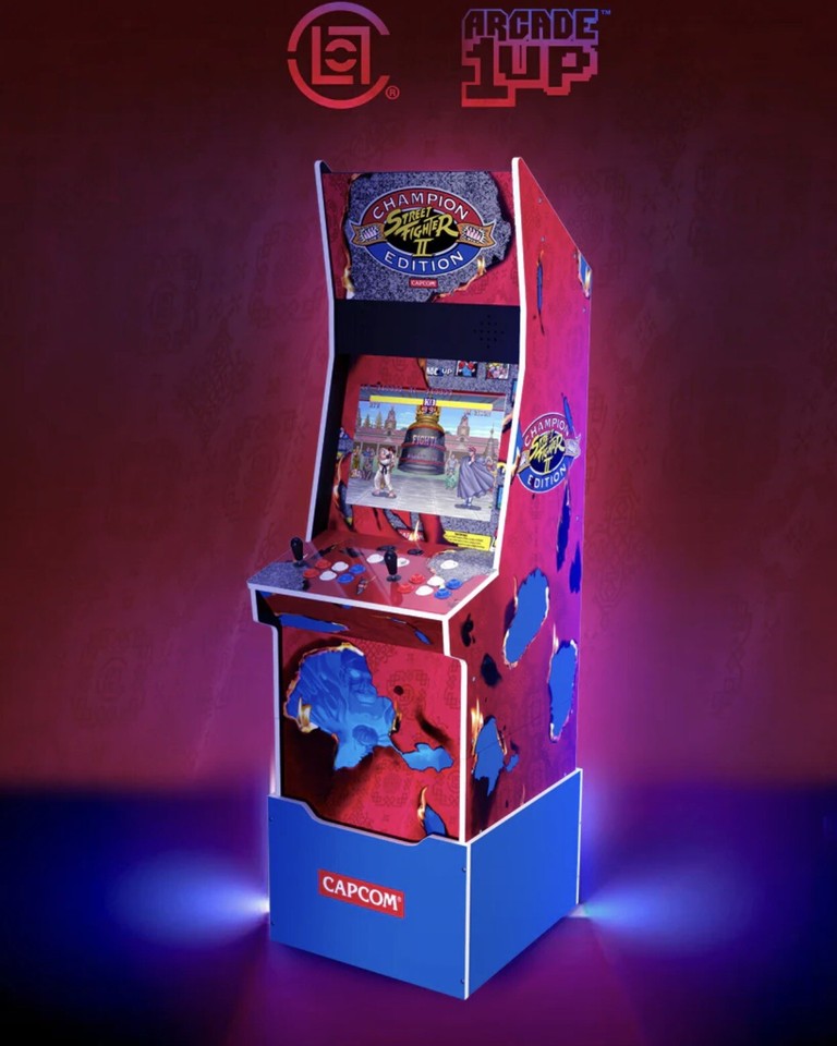 Arcade1up Clot Street Fighter 2 Big Blue Arcade Machine Red Champion ...