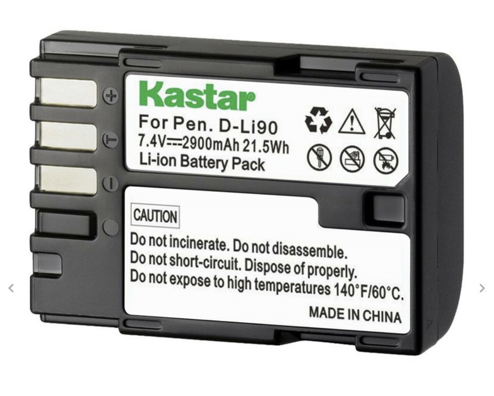 D-Li90 High Capacity Premium Cell Battery for Pentax 645D K-3II K-1 K-3 ...