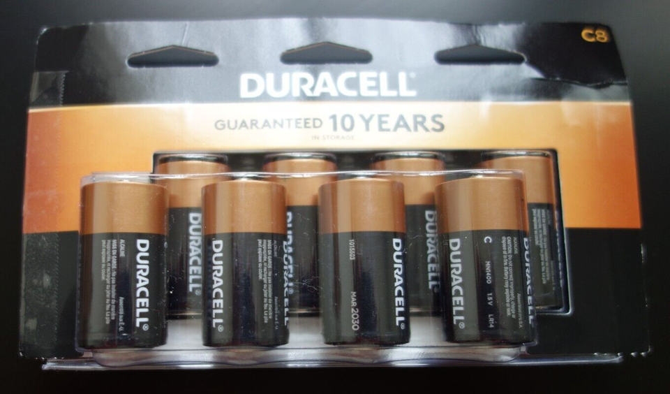 DURACELL Coppertop Alkaline Batteries C8 GUARANTEED 10 YRS in Storage ...
