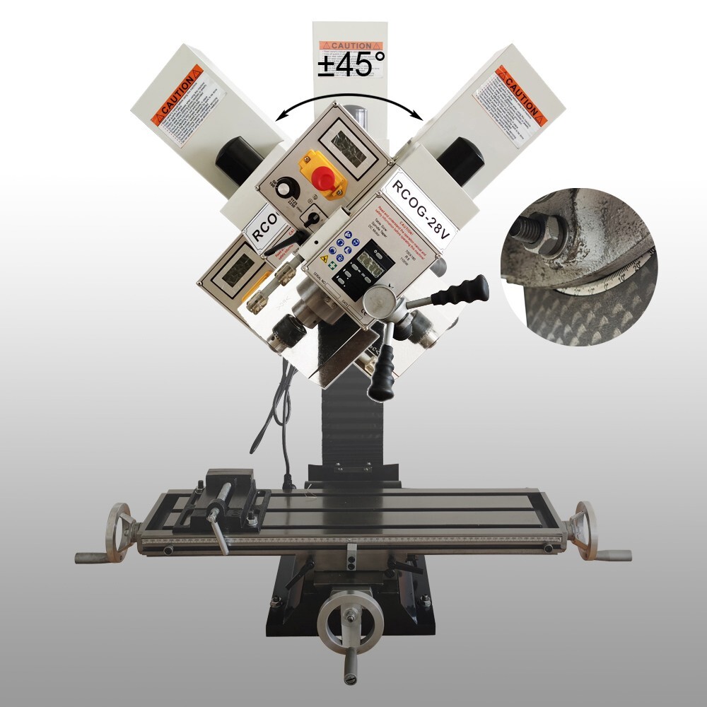 RCOG-28V Milling Drilling Machine R8 Mill Drill Machine 1300W 20 ...