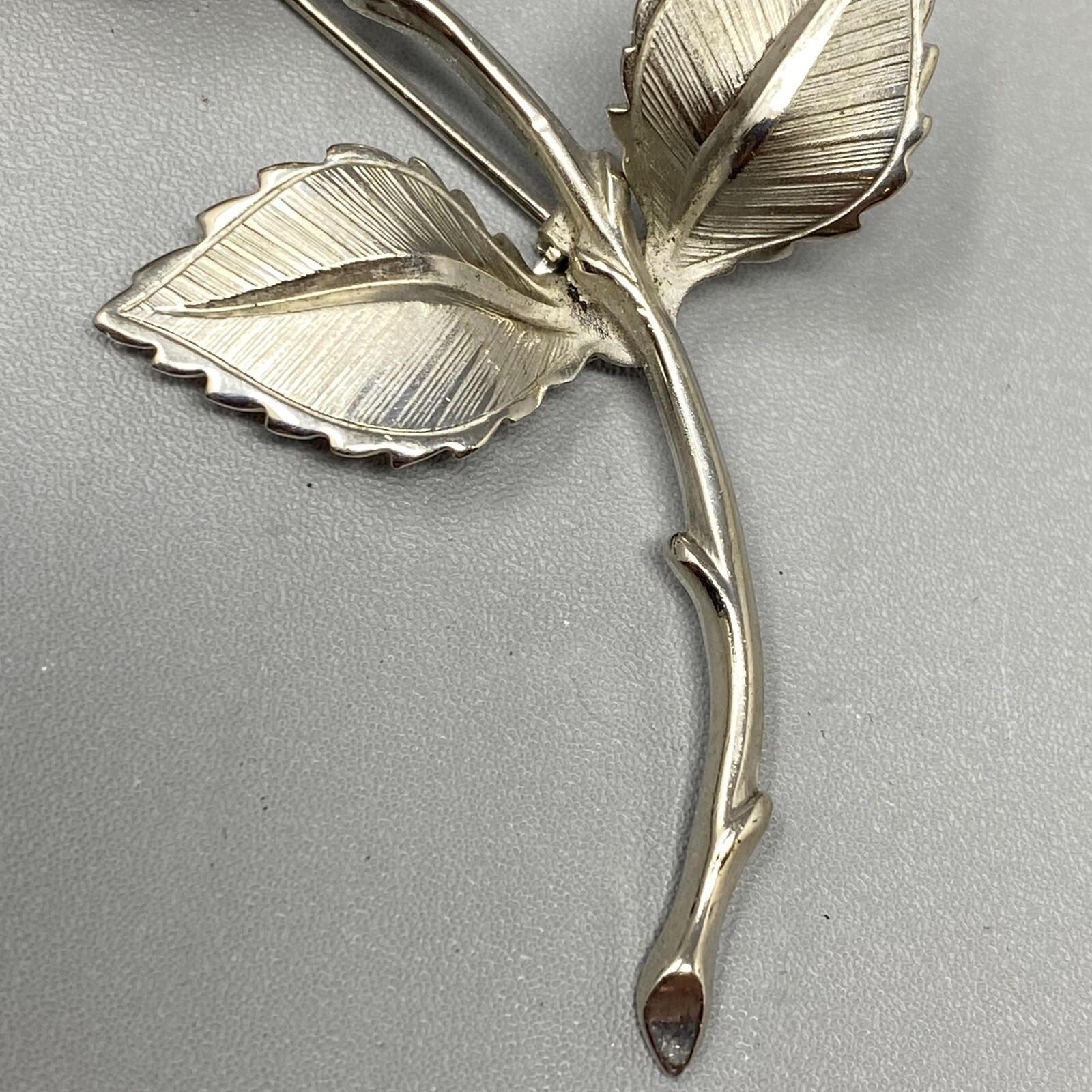 VTG Giovanni Silver Tone Budding Rose Brooch Flower Brushed Classic Signed 2.75" | eBay