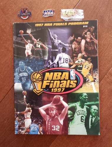 NBA 1997- Finals Program and 3 pins -All-Star, Playoffs, Finals- Bulls ...