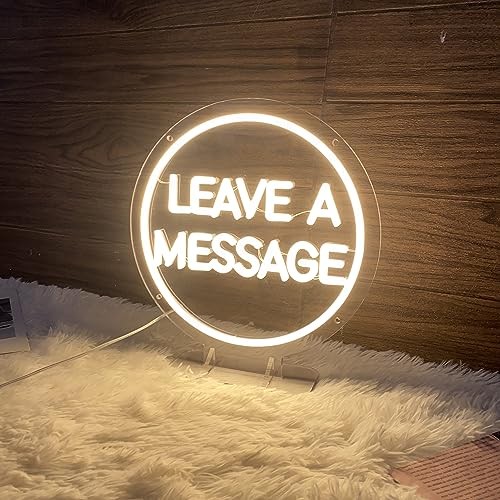 Leave a Message Neon Sign With Holder Base, Neon Guestbook Table Sign ...