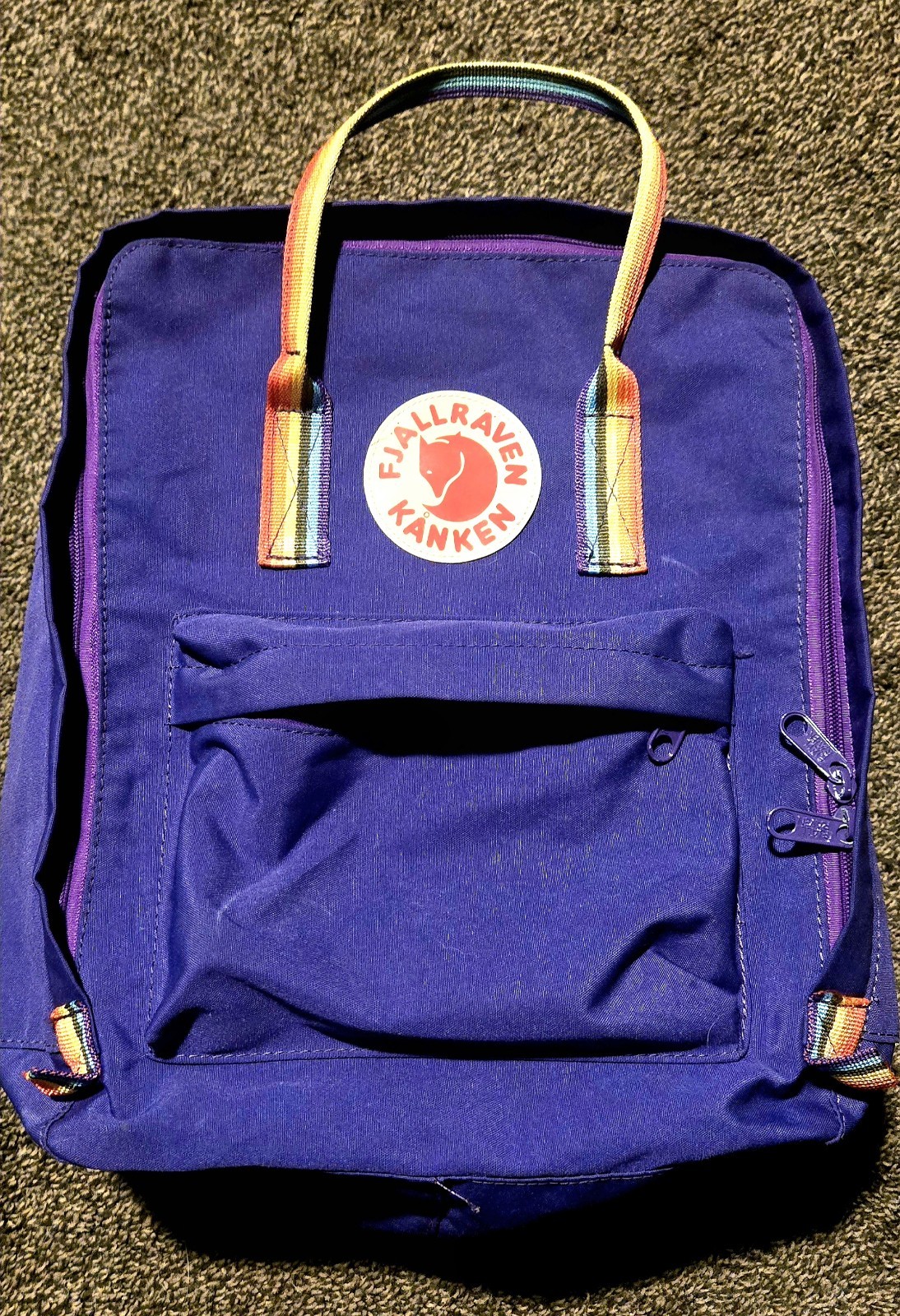 Fjallraven Kanken Mini Backpack/Tote Cobalt purple Rainbow | eBay