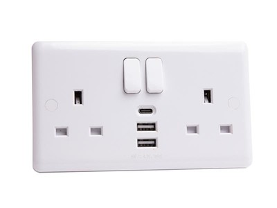 Deta Vimark Switched Socket 2-Gang + 3 USB Ports 13A DETVC1288 | eBay ...