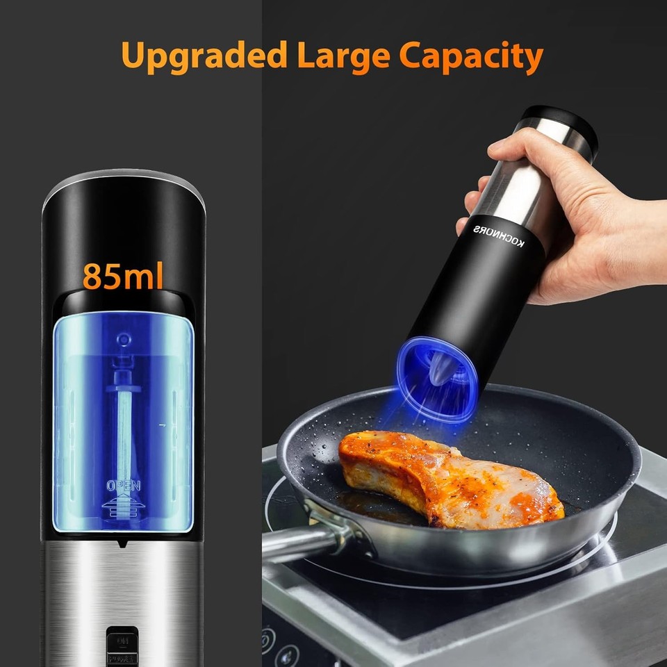 USB Rechargeable Pepper Grinder, Gravity Electric Pepper Grinder with 6 ...