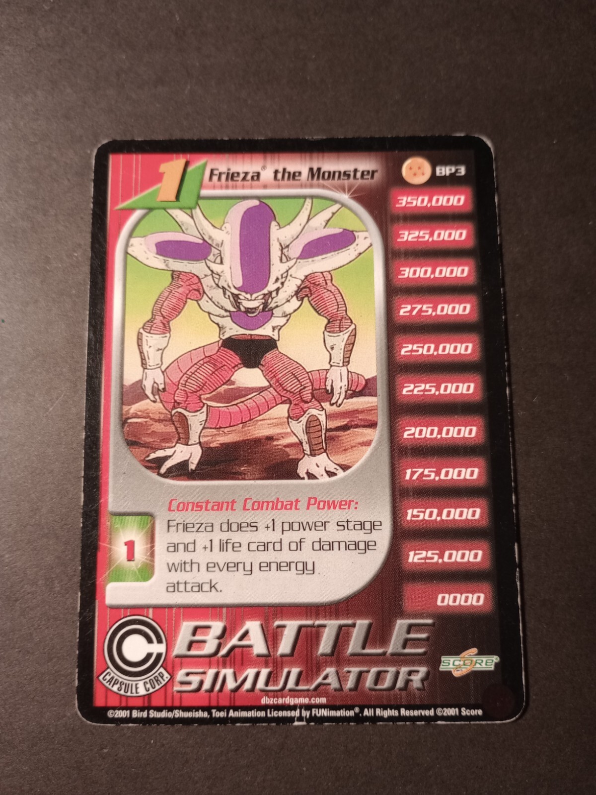 DBZ Score Frieza, The Monster Card BP3 DMG | eBay